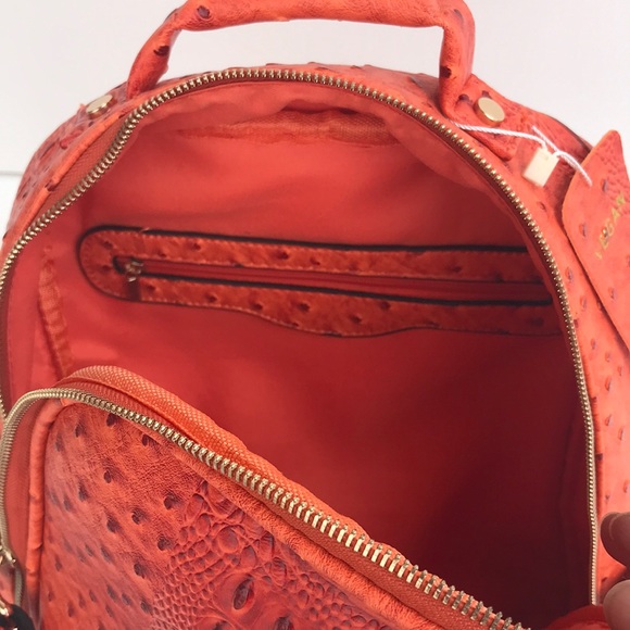 Bags | Vegan Leather Burnt Orange Backpack | Poshmark